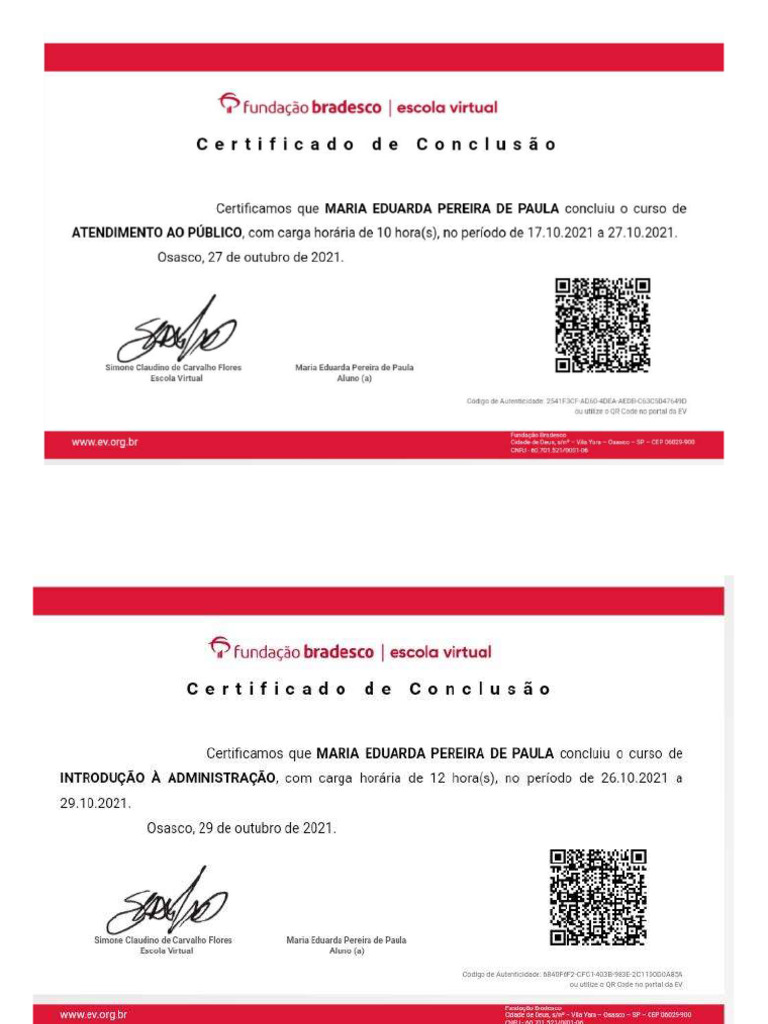 Certificados M Eduarda | PDF
