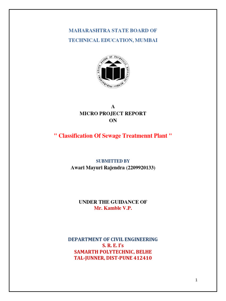 Mayuri Phe Final | PDF | Sewage Treatment | Environmental Engineering