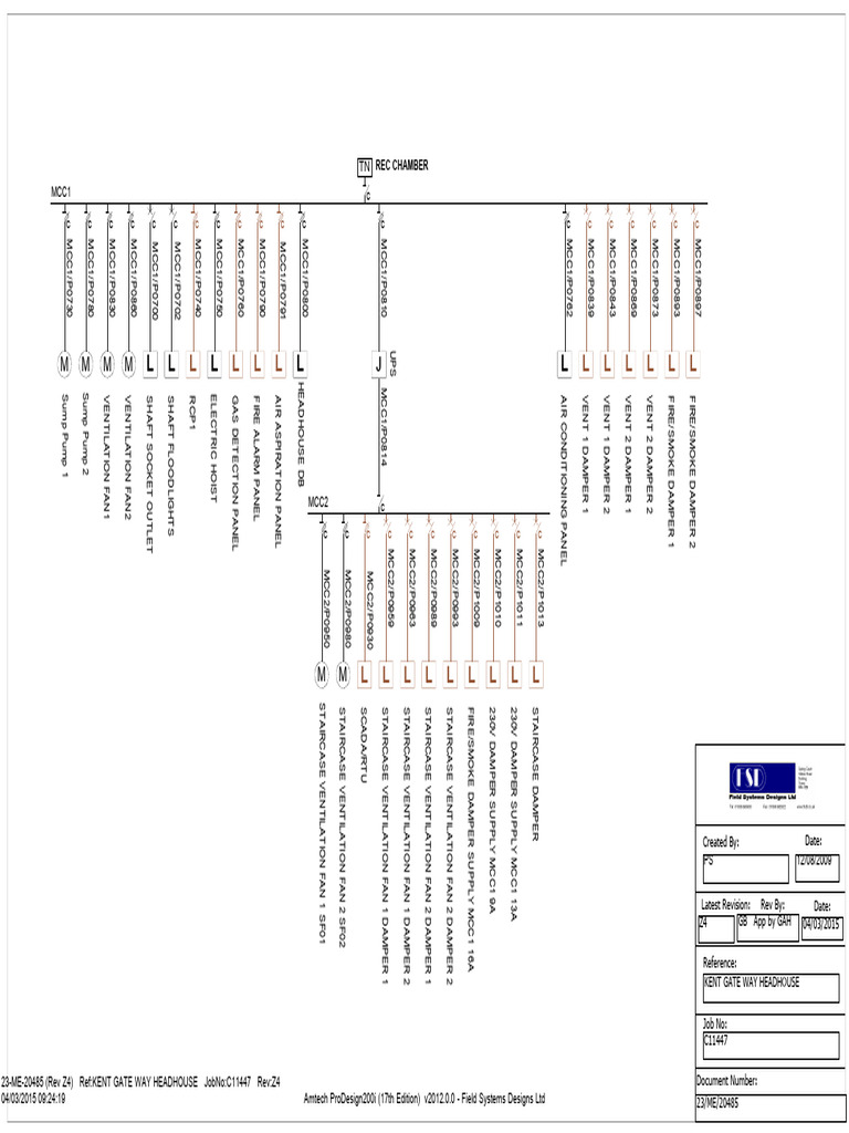 Main Power Distribution - Drawing & Cable Sizing Calcs 33 Sheets (1 ...