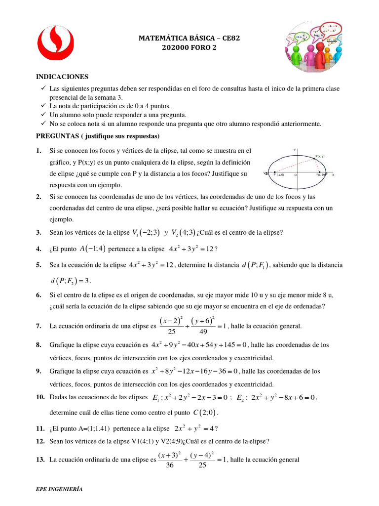 Preguntas de Elipses y Funciones | PDF | Elipse | Función (Matemáticas)