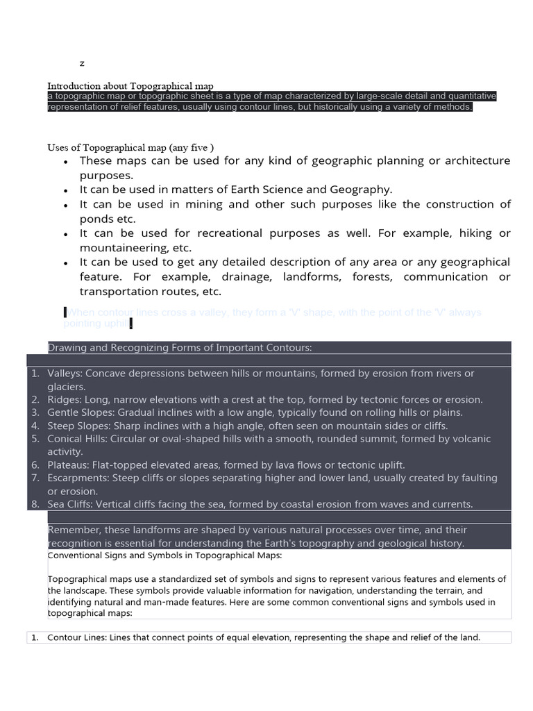 Topographical Map Guide & Uses | PDF | Topography | Contour Line