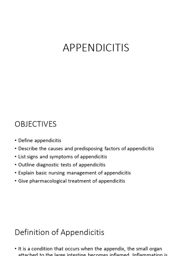 Appendicitis | PDF | Medical Specialties | Diseases And Disorders