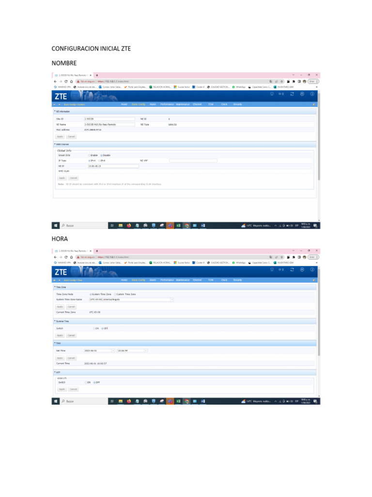 Configuracion Basica Zte | PDF