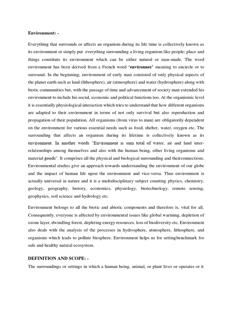 Environment its composition | PDF | Natural Environment | Ecosystem