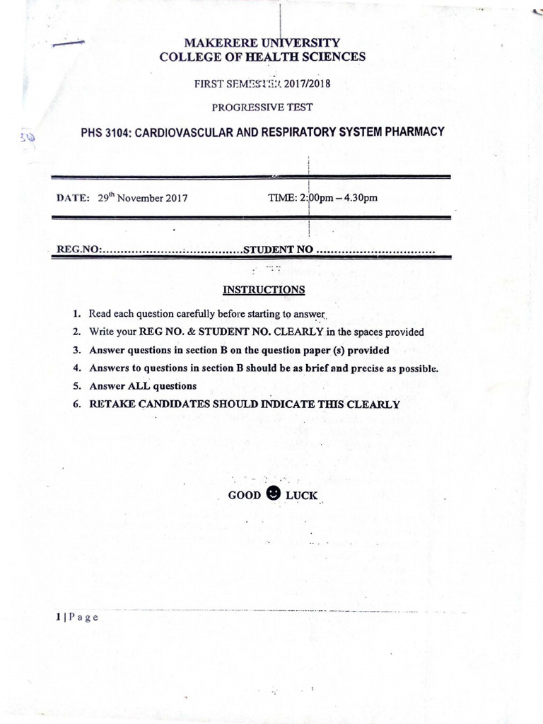 CVS past paper 2018 | PDF | Asthma | Hypertension