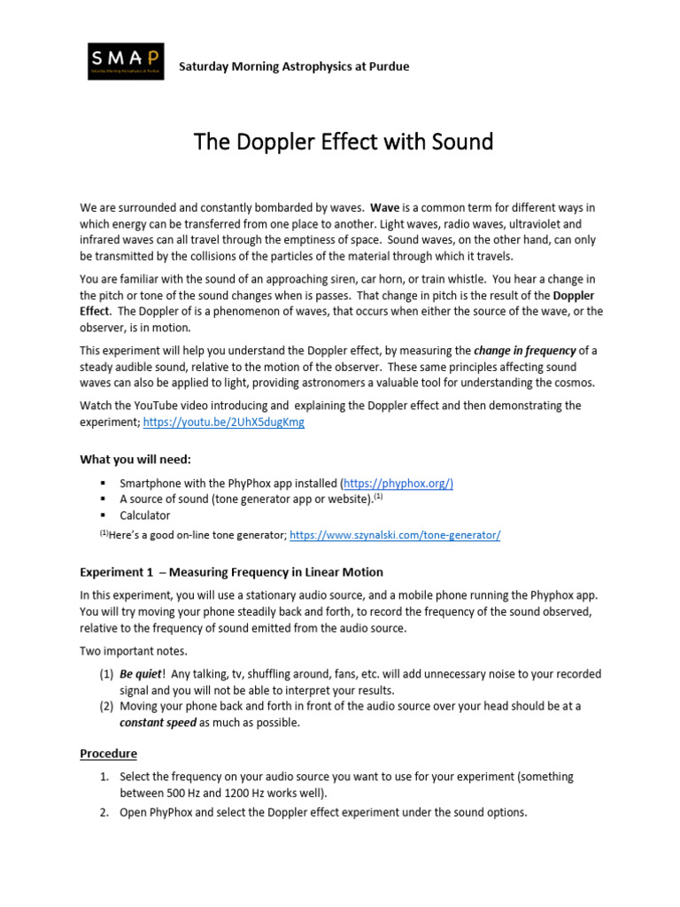 Understanding the Doppler Effect Experiment | PDF | Redshift ...