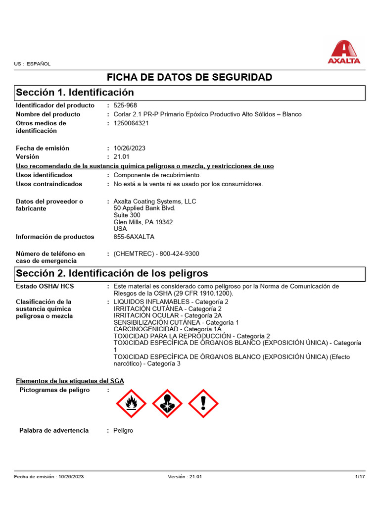 525 968 SDS Es | PDF