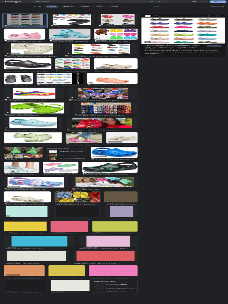 Croc Colors - Google Search | Download Free PDF | Footwear | Shoe