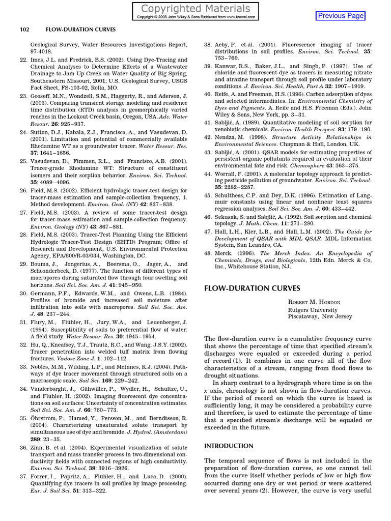 102 Flow-Duration Curves: Previous Page | PDF | Eutrophication | River