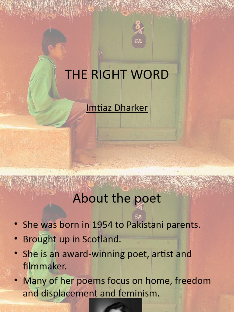Analyzing "The Right Word" Poem | PDF | Poetry