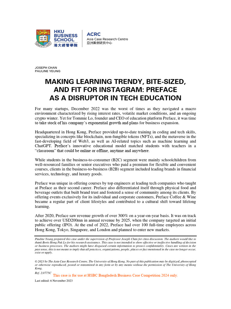 Case - Round 1 - HSBC IBA BCC 2024 | PDF | World Wide Web | Internet & Web