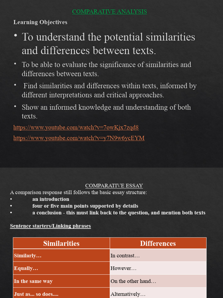 Comparative Analysis | PDF | Essays | Cognition