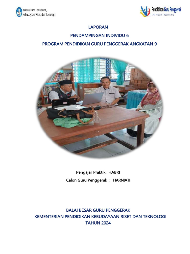 Laporan Pendampingan Individu 6 - CGP HARNIATI | PDF
