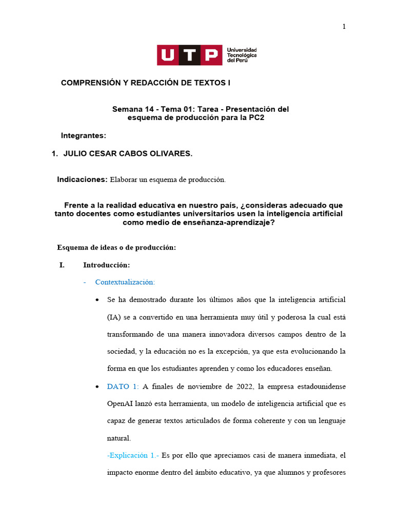 Semana 14-Esquema de Producción | PDF | Inteligencia artificial ... Semana 14-Esquema de Producción | PDF | Inteligencia artificial ...