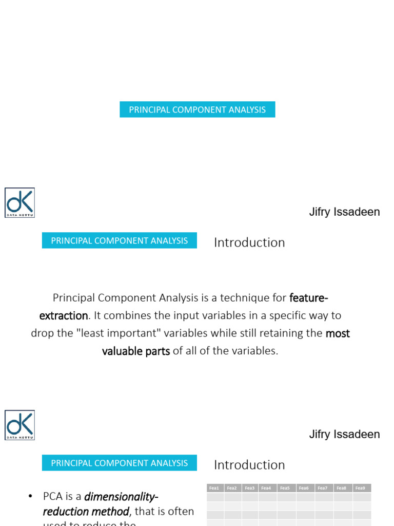 Principal Component Analysis: Jifry Issadeen | PDF | Principal Component Analysis | Applied ...