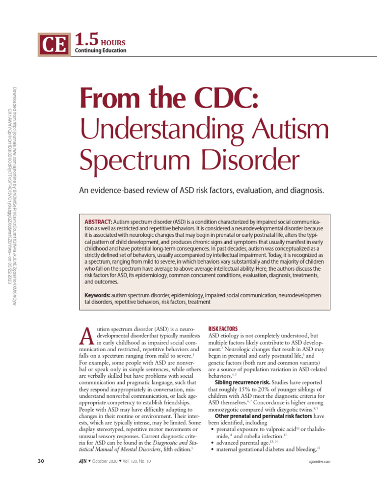 Understanding Autism Spectrum Disorder | PDF | Autism Spectrum ...