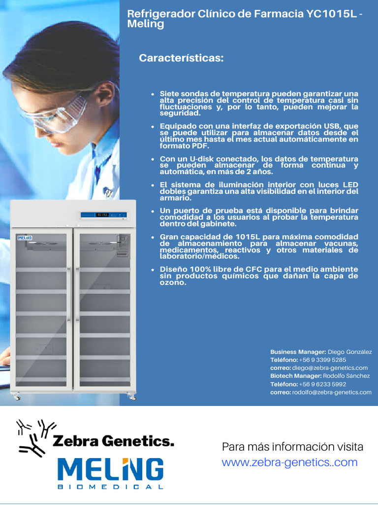 Refrigerador Clínico de Farmacia YC-1015L - Meling | PDF | Refrigerador