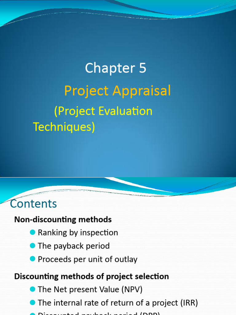 Project Appraisal Techniques Explained | PDF | Net Present Value ...
