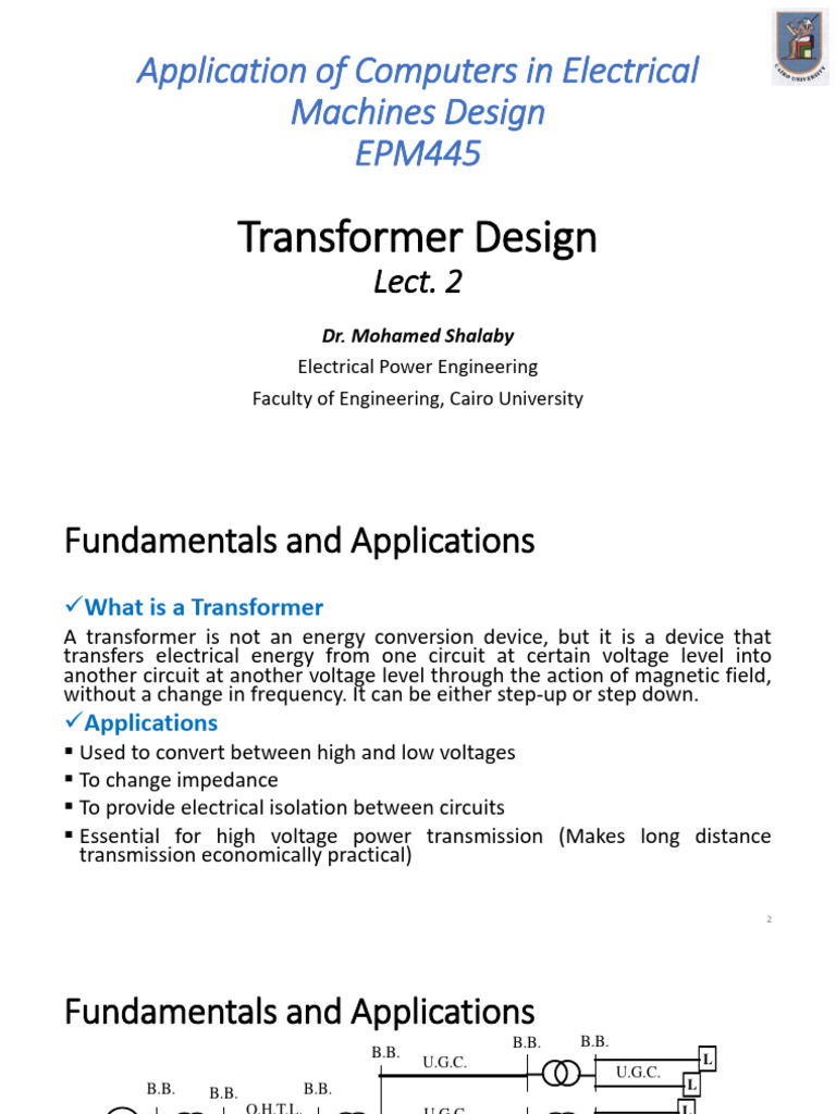 EPM445 - Lecture 2 - Fundamentals of Transformers | PDF | Transformer ...