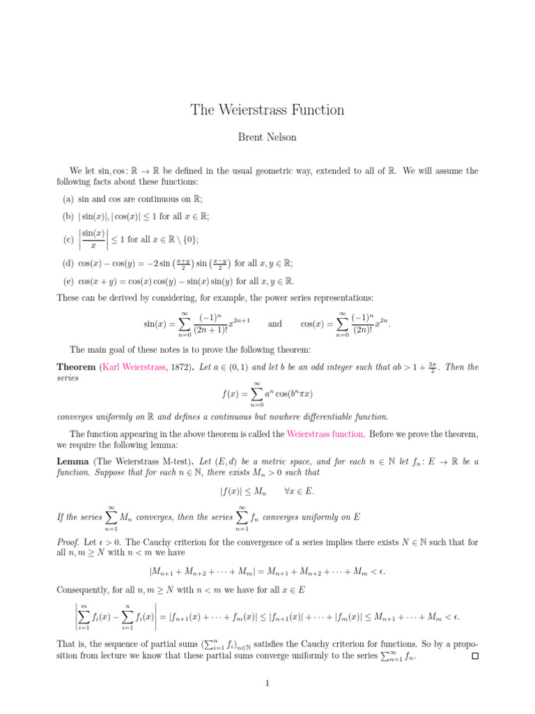 104 Weierstrass | Download Free PDF | Geometry | Analysis