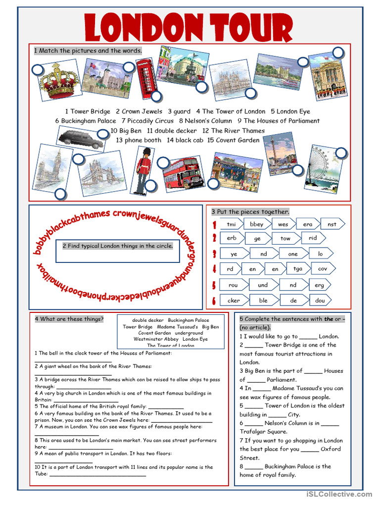 London Landmarks Vocabulary Exercises | PDF | London | Palace Of ...