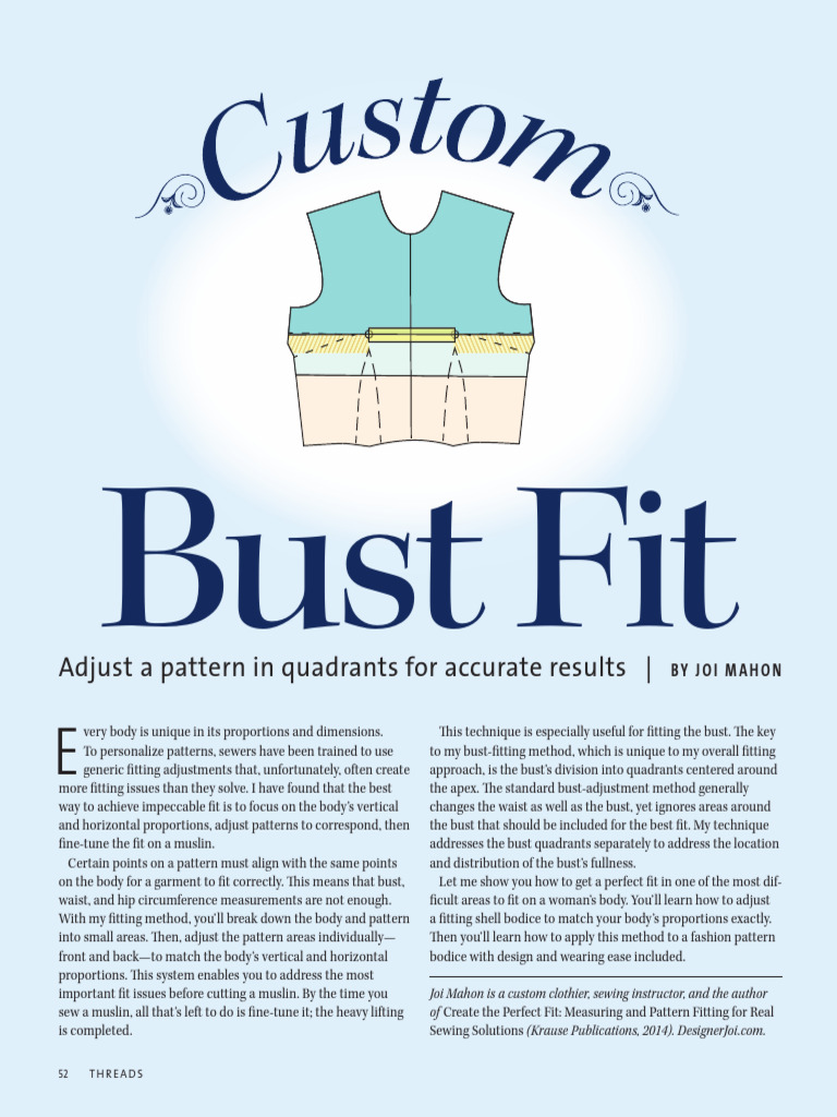 Custom-Bust-Fit | PDF | Seam (Sewing) | Sewing