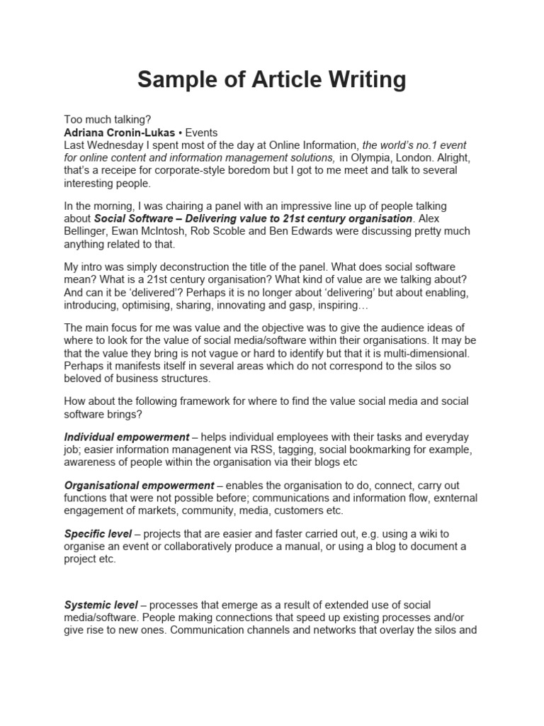 Social Software Value in Organizations | PDF | Blog | Internet Forum