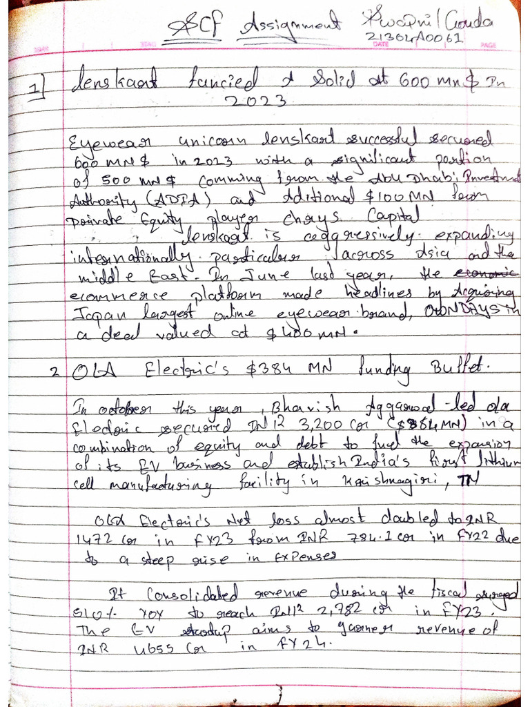 SCF Assignment | PDF