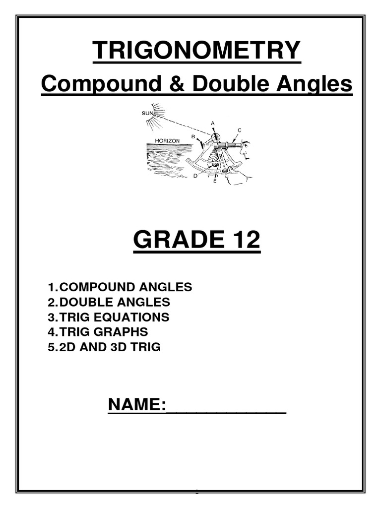 12 Comp & Double Angles Notes CURRENT | PDF | Trigonometry | Special ...