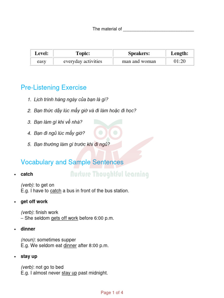 LC - SS' Handout | PDF | Linguistics | Grammar