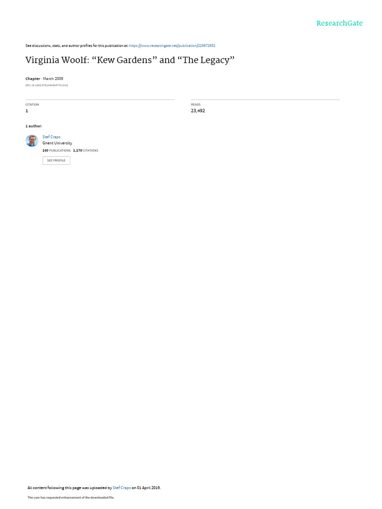 Virginia Woolf's "Kew Gardens" Legacy | PDF