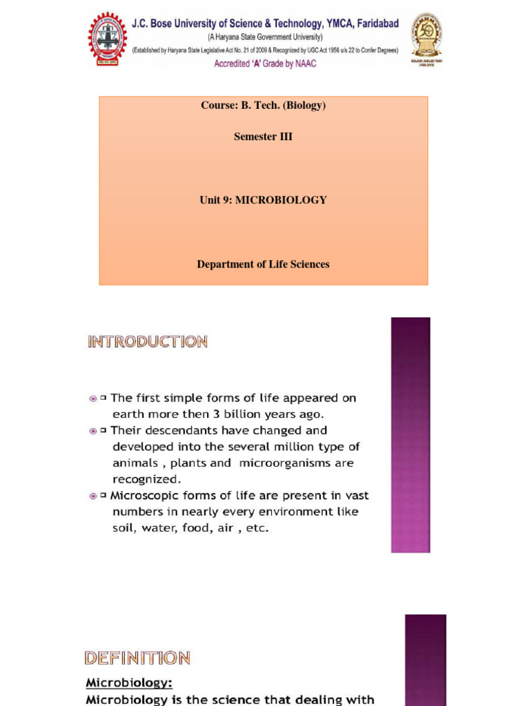 Unit 9 - Microbiology | PDF | Cell (Biology) | Biology