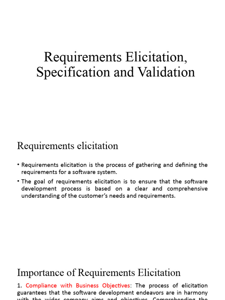 14-Elicitation, Specification and Validation-06-02-2024 | PDF | Use ...