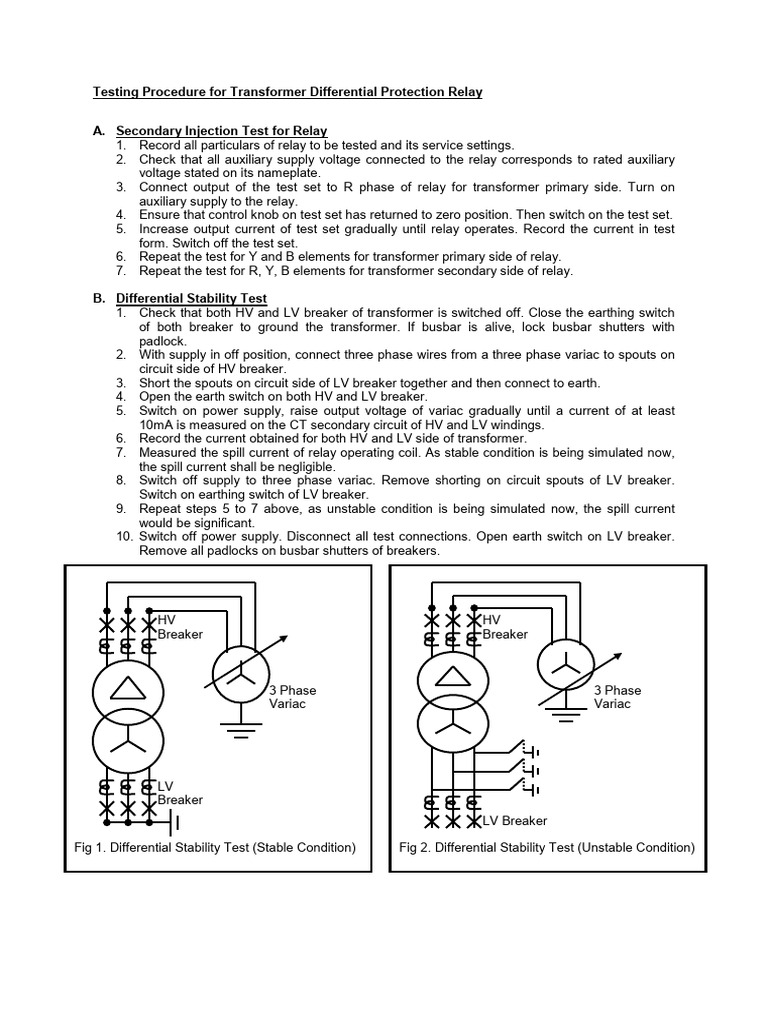 Transformer DifferentialProtection Test | PDF | Transformer | Relay