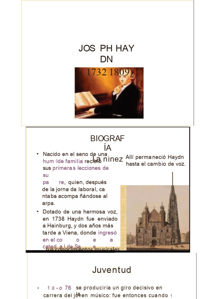 Presentacion de Joseph Hadyn | PDF | Música clásica