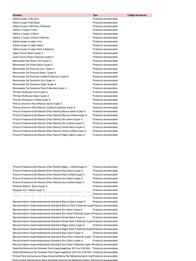 Plantilla de Productos v17 OxTools - Actualizada 200324 | PDF | Pintar | Cambiar