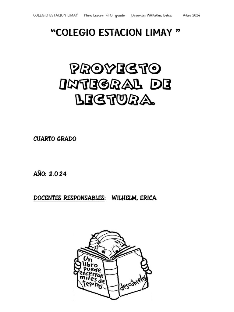 PROYECTO PLAN LECTOR | PDF | Enseñando | Libros