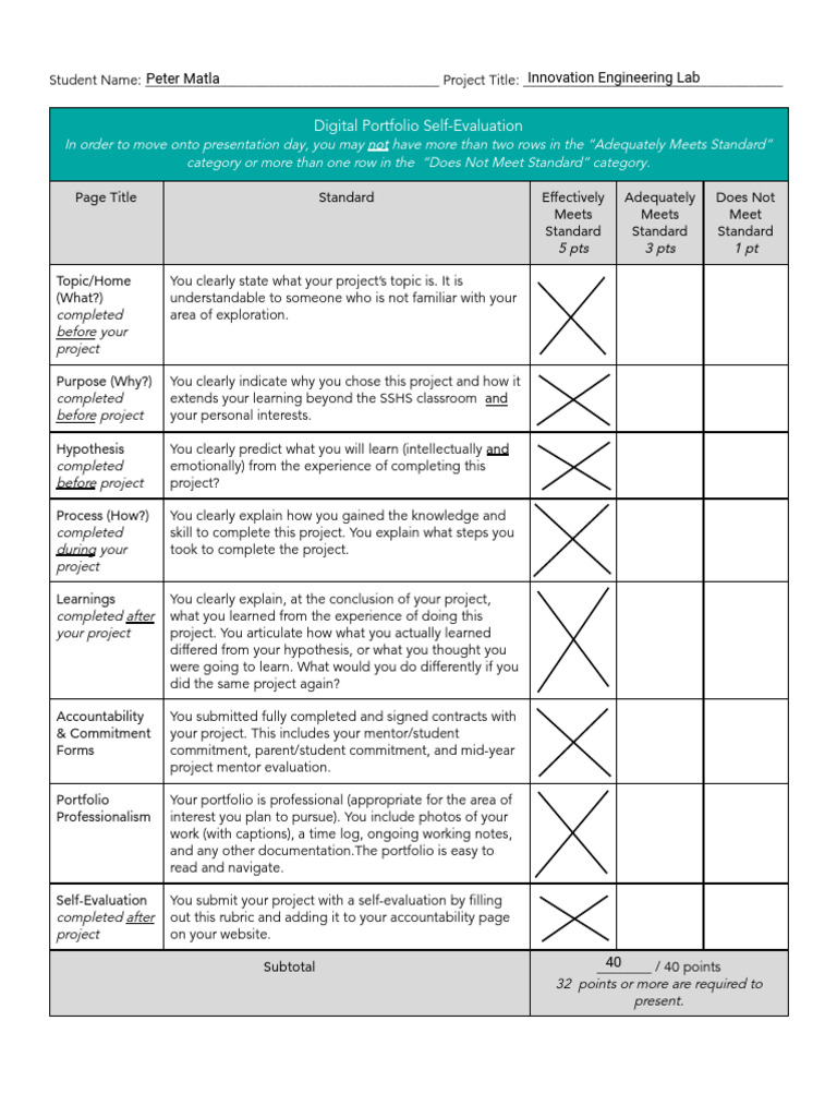 kami export - peter matla - senior project - digital portfolio self-evaluation | PDF ...