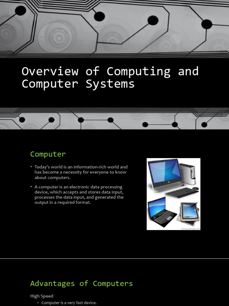Overview of Computing and Computer Systems | PDF | Computer Data Storage | Computer Hardware