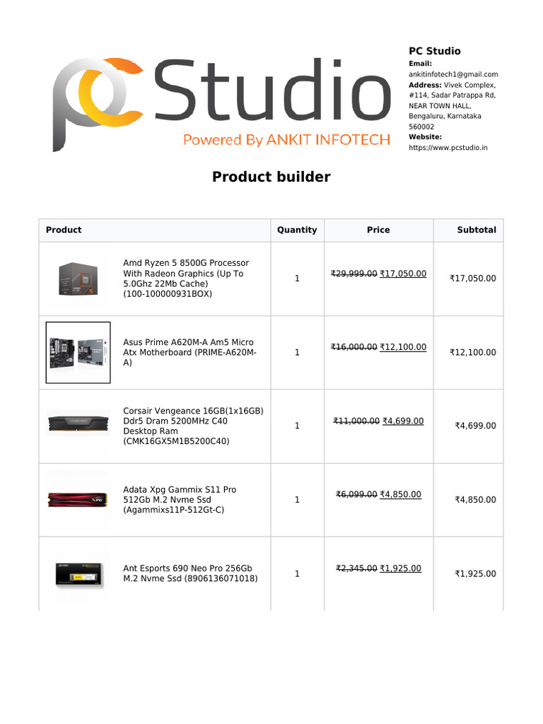 Product Builder | PDF | Computer Science | Computer Hardware