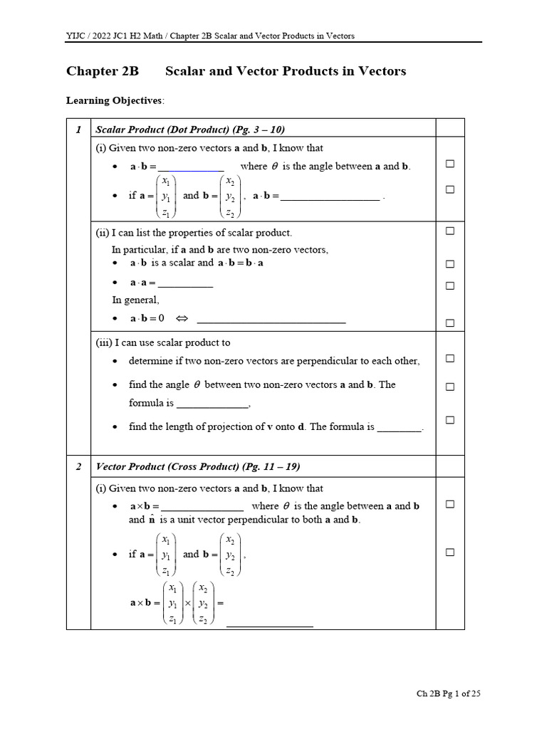 2B Vectors - Notes | PDF | Euclidean Vector | Geometry