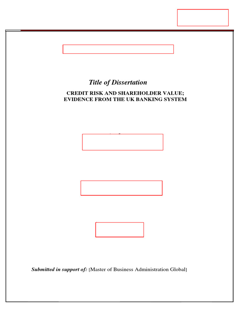 Research Dissertation MBAGlobal | PDF | Banks | Risk