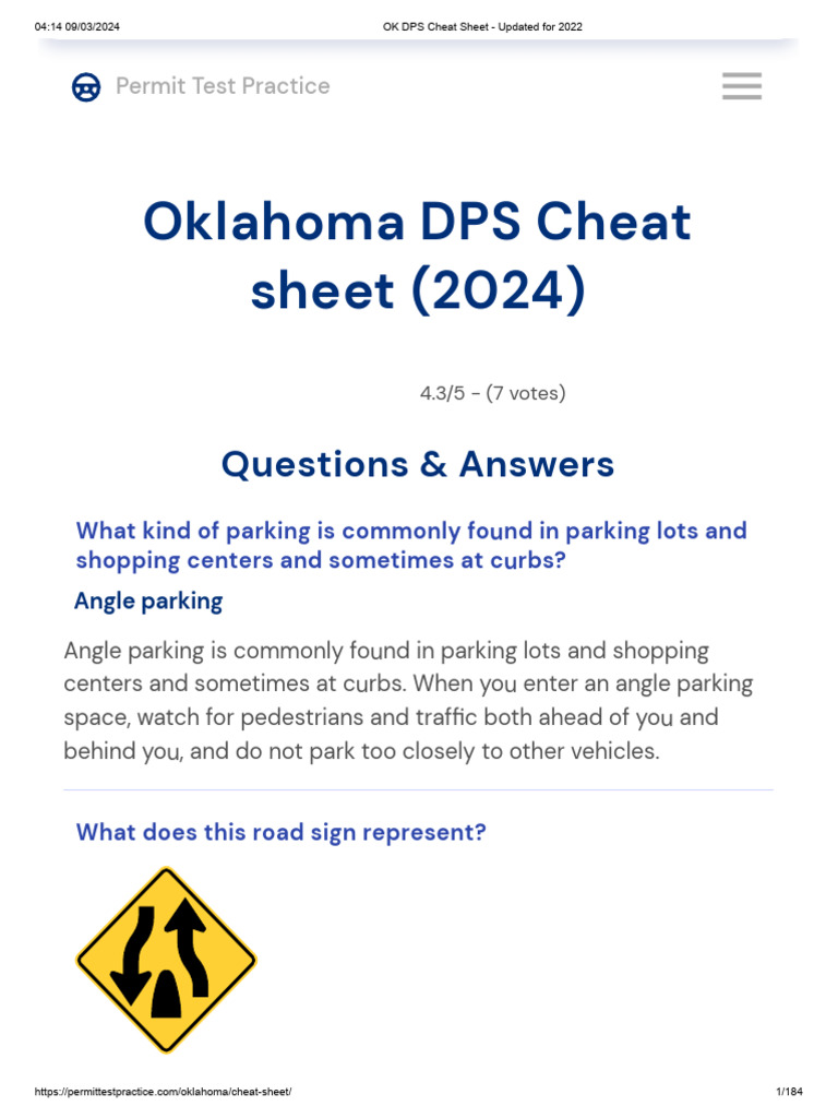 OK DPS Cheat Sheet - Updated For 2022 | PDF | Traffic | Intersection (Road)