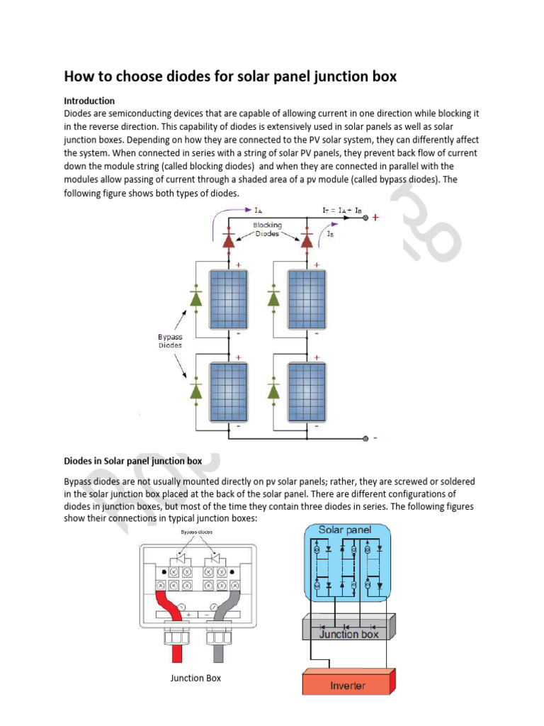 How to Choose Diodes for Solar Panel Jun | PDF | Solar Panel | Diode