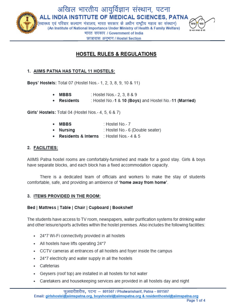 Hostel Guidelines 06022024 | PDF