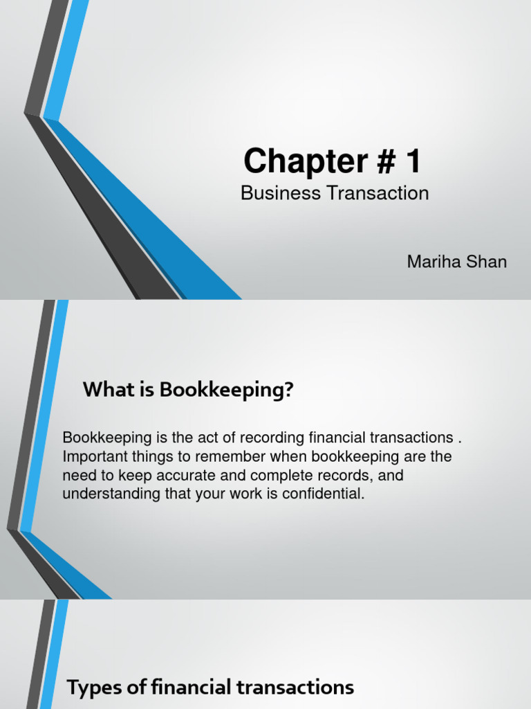Chapter # 1 Business Transaction | PDF | Debits And Credits | Balance Sheet