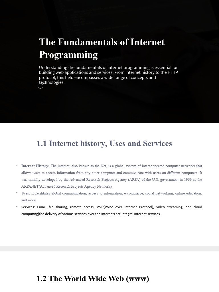Chapter 1 the Fundamentals of Internet Programming | PDF | World Wide Web | Internet & Web