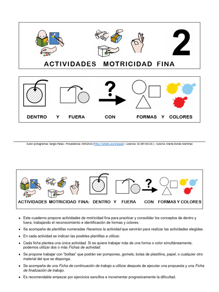 Actividades de Motricidad Fina Infantil | PDF