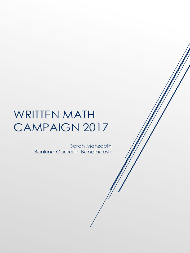 File Written Math Campaign 2017 Sarah Mehzabin | PDF | Option (Finance ...