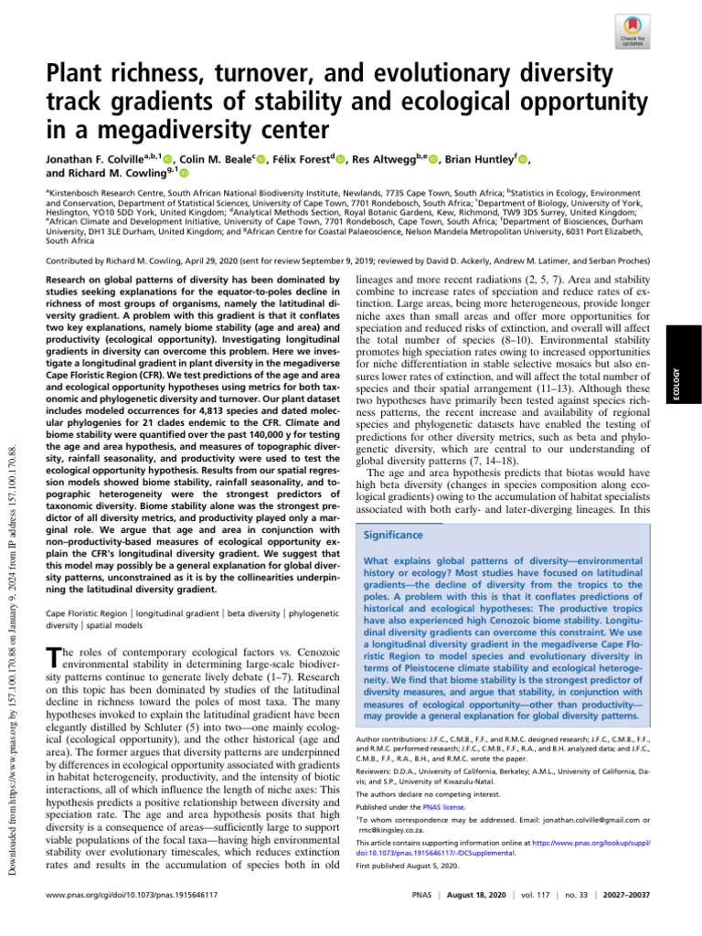 colville-et-al-2020-plant-richness-turnover-and-evolutionary-diversity ...